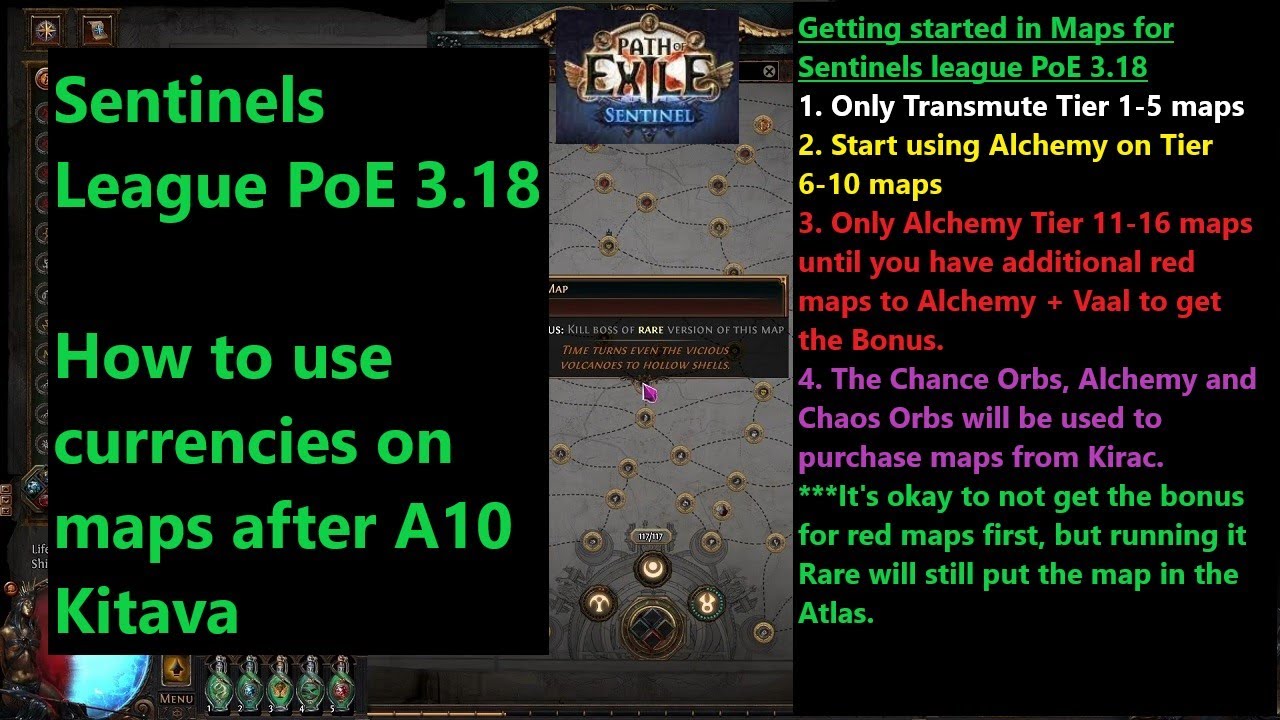 PoE 3.18 | Sentinels League | Getting started in Maps and how to spend your currencies on maps ...