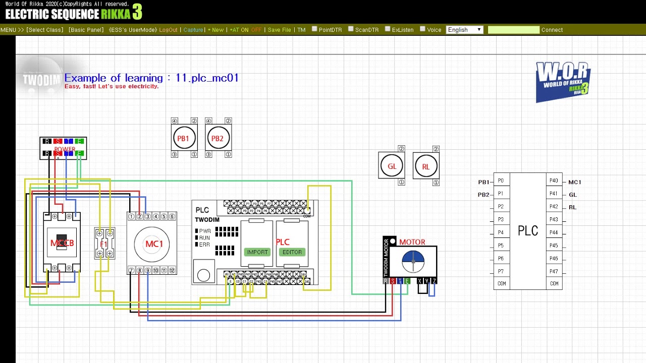 (Electrical sequence wiring) Example of learning 11.plc mc01 - YouTube