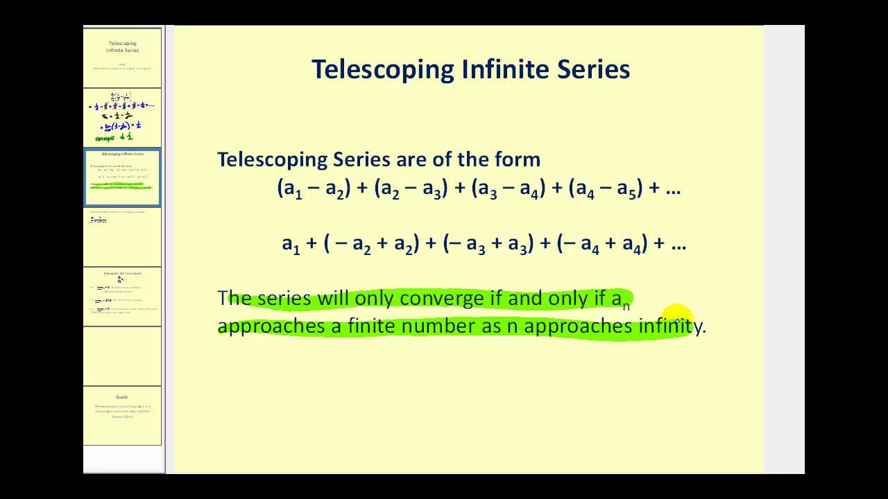 Telescoping Series YouTube