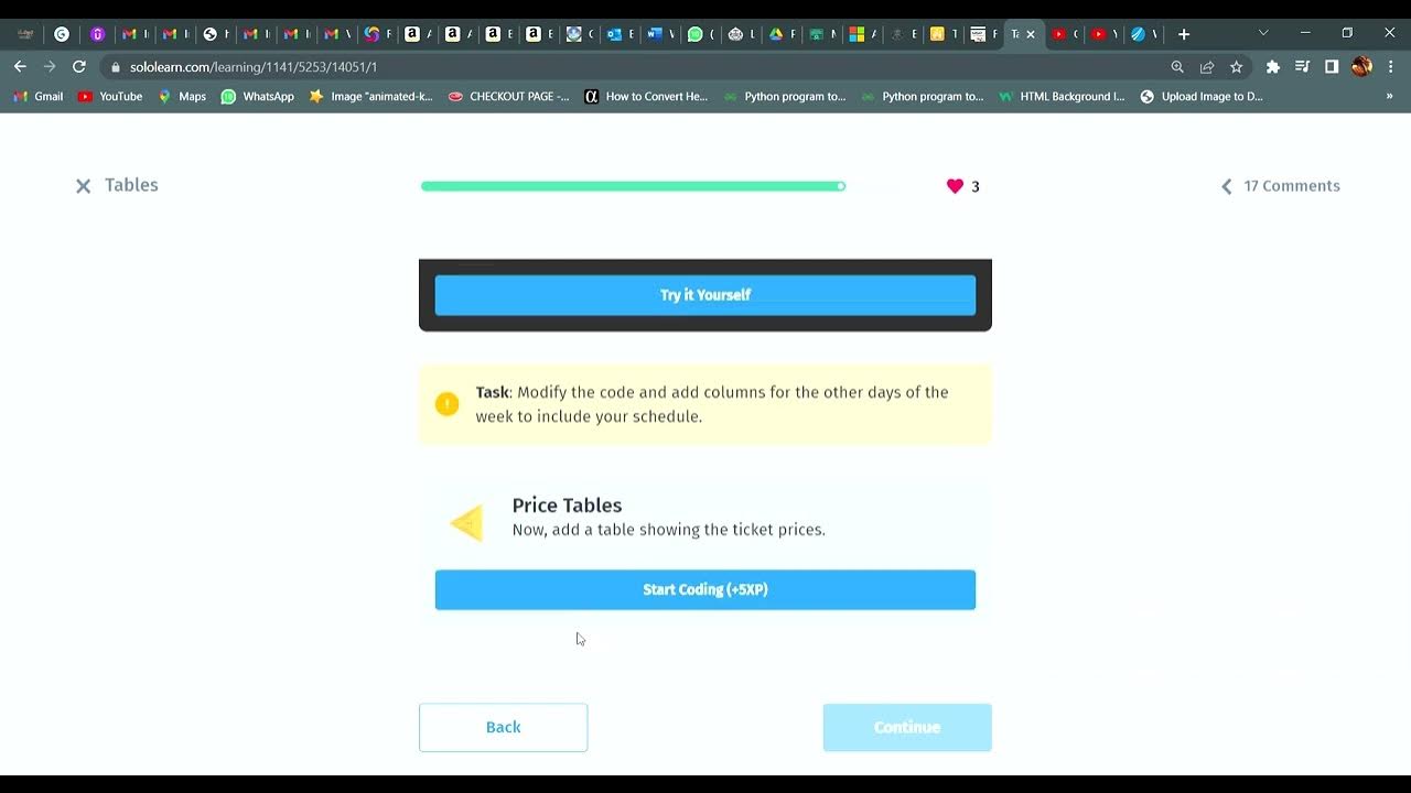 Tables |8.1 + 8.2| More HTML Elements |Web Development Fundamentals |SOLOLEARN Answers - YouTube