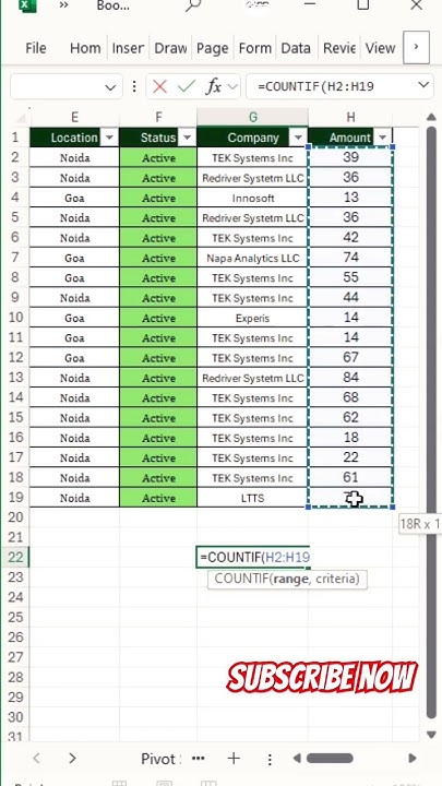 Excel Countif Formula How to Count Number Greater or Smaller than In excel #tutorialexcel # ...