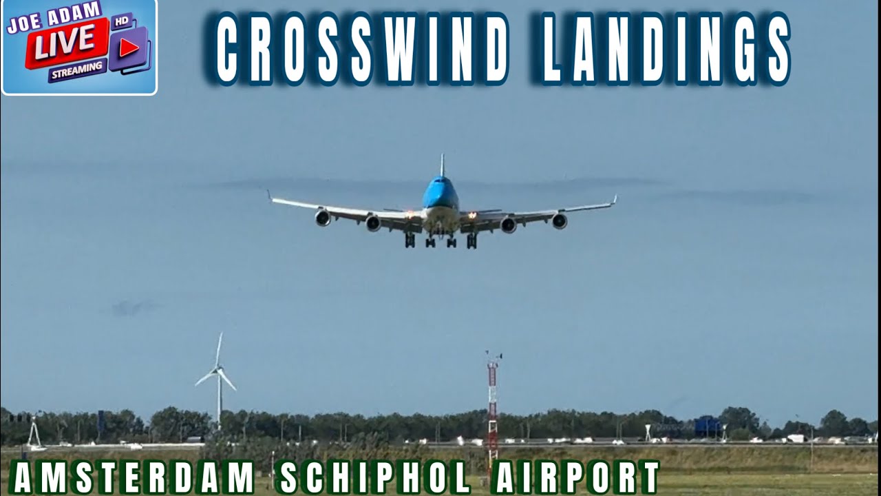 CROSSWIND Arrivals at Amsterdam Schiphol Airport LIVE | Wednesday July ...