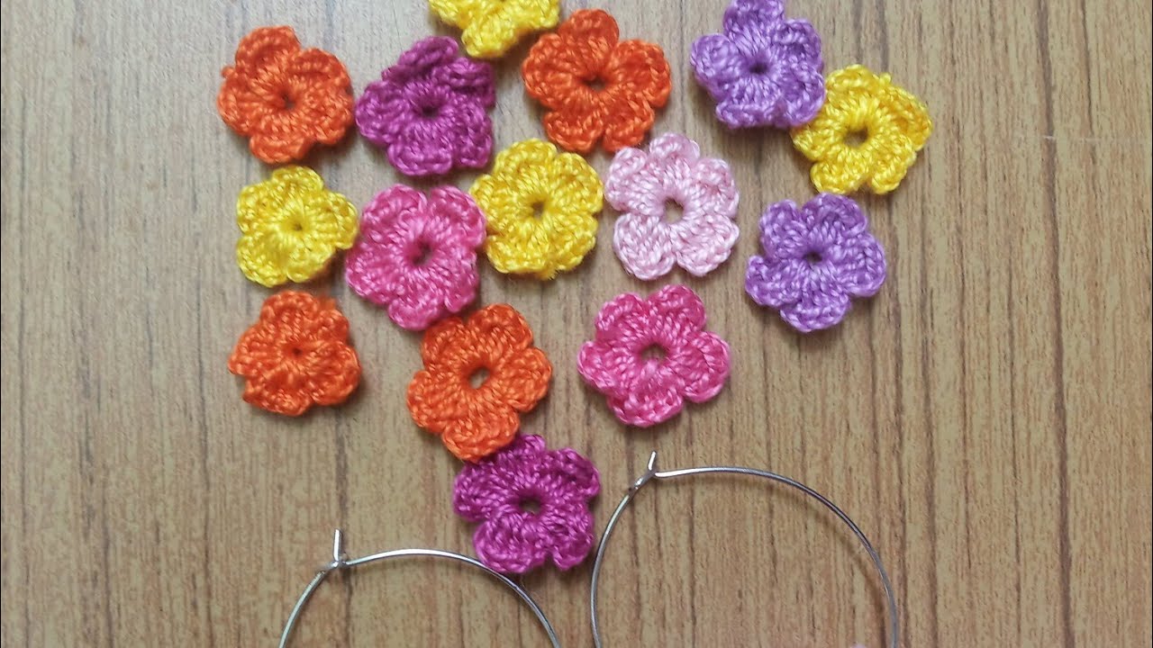 Cute and Beautiful Crochet flower hoop earrings tutorial for beginners ...
