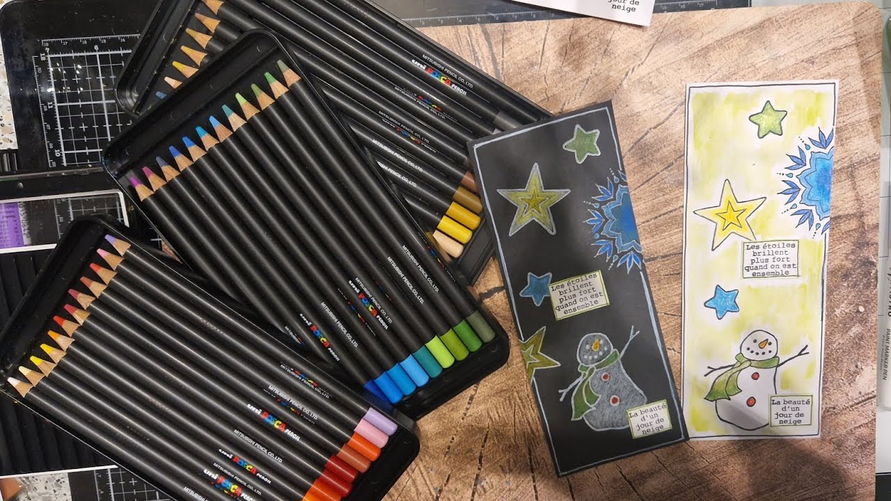 TEST CRAYONS DE COULEUR POSCA - YouTube