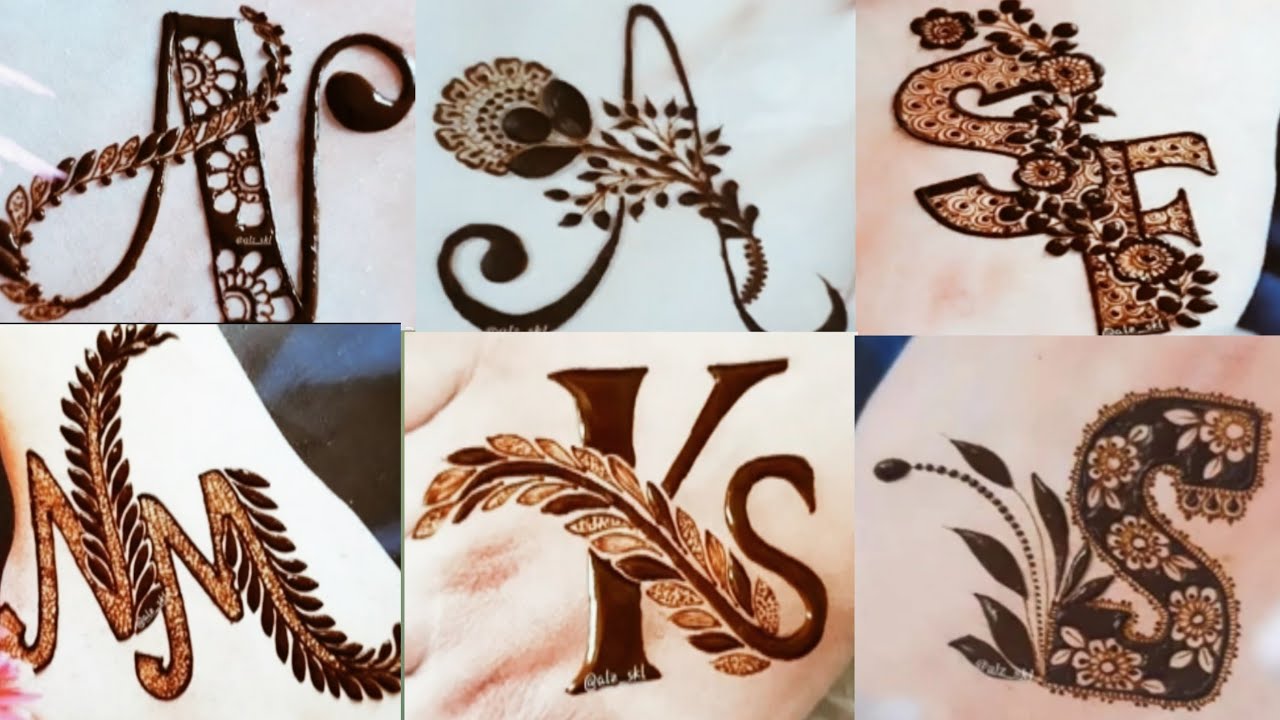 Alphabet mehndi design || beautiful alphabet mehndi designs||stylish ...