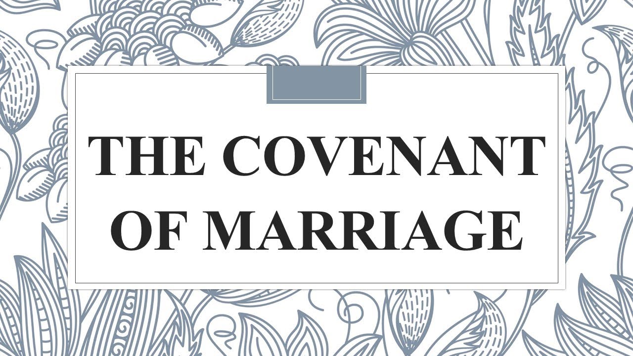 The Marriage Covenant - YouTube