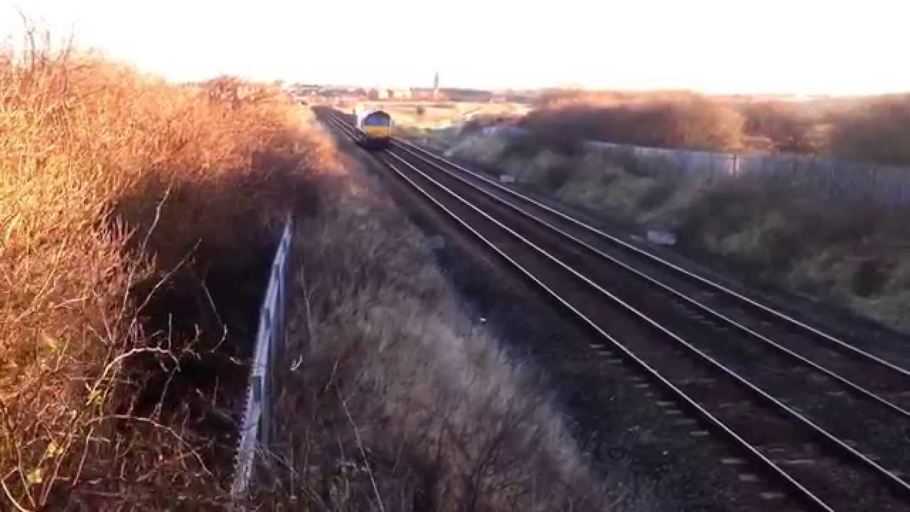 Class 66. 66115 at Coatham marsh redcar - YouTube