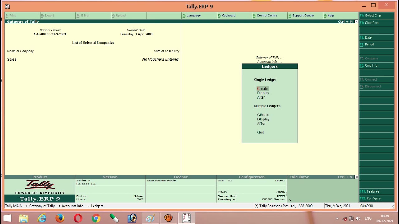 SALES F8 Accounting Voucher in Tally ERP 9 - YouTube