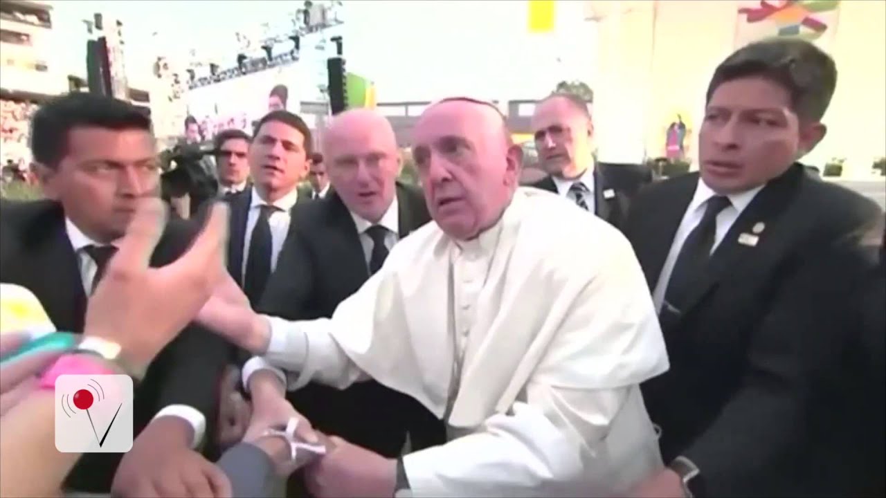 Pope Gets Angry At Fan Who Grabbed and Pulled Him - YouTube