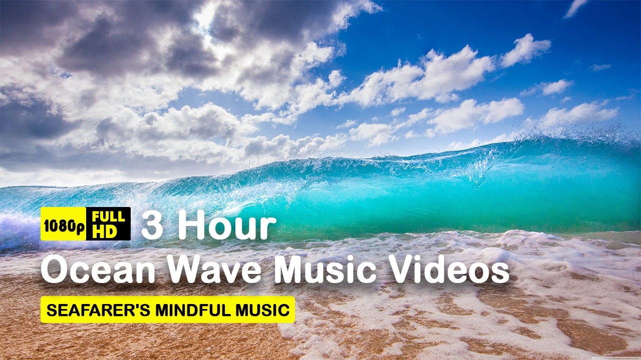 Waves Crashing on Beach, Relaxing Music with Ocean Wave: Beautiful ...