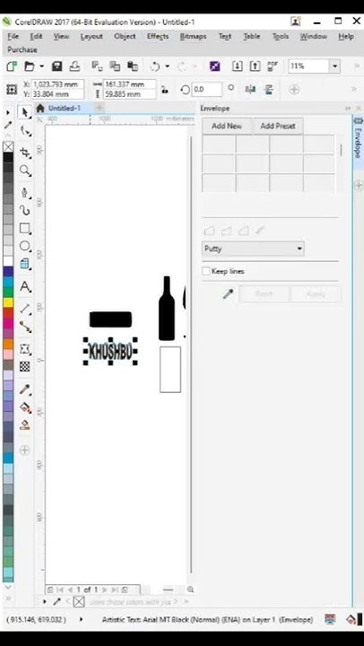 How to Convert text in a Bottle or any shape in CorelDRAW #coreldraw #corel #bottlecraft # ...