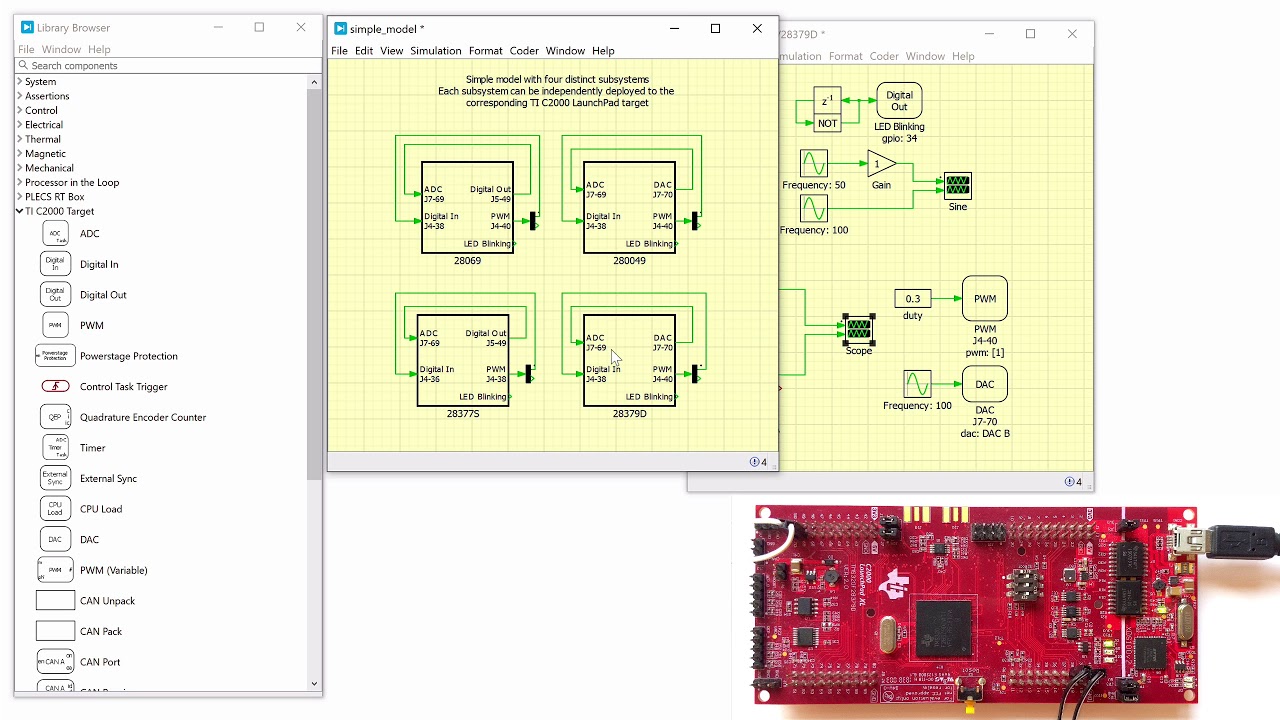Plecs Code Generation Demo Model Building A Simple Demo Model On A Ti C2000 Mcu Youtube