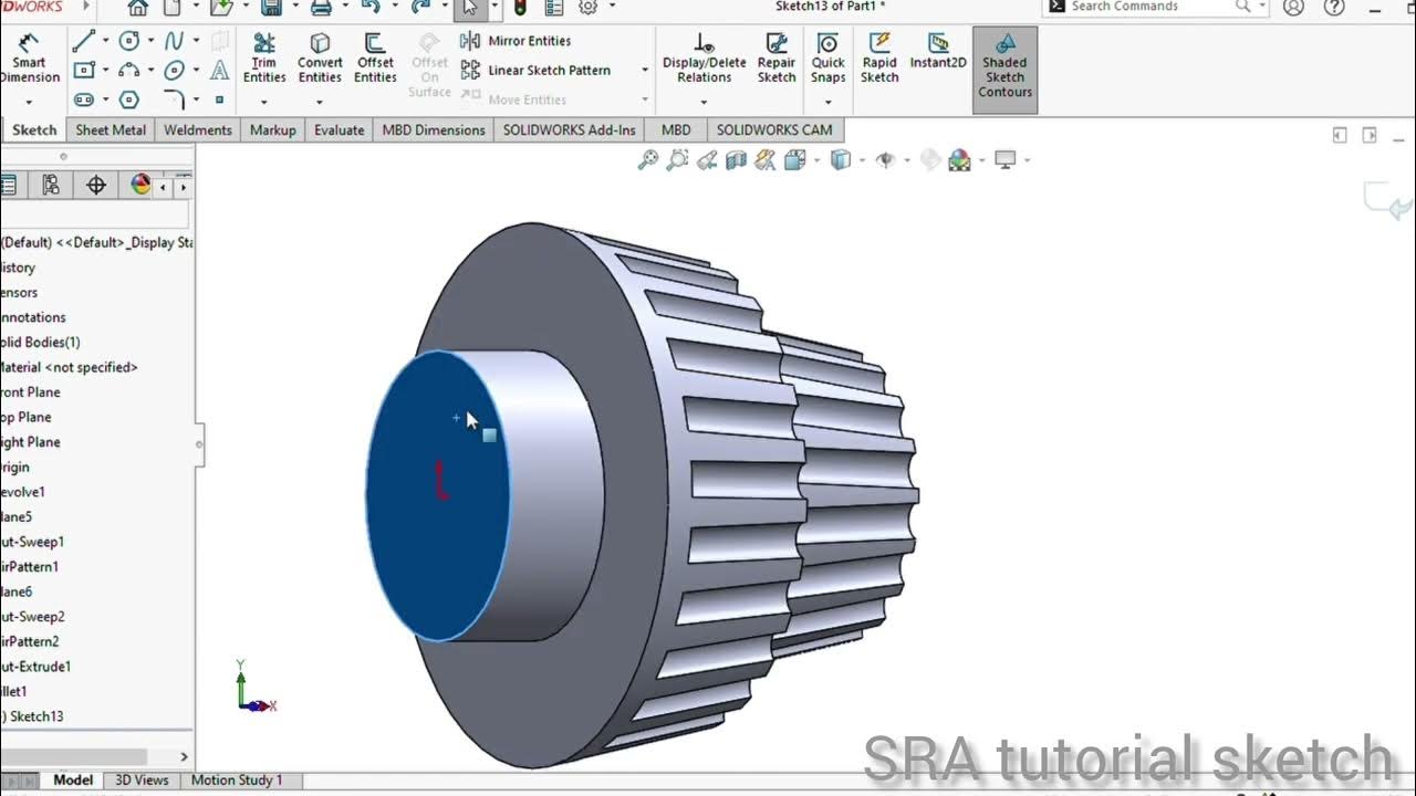 solidworks tutorial create in plane angle part design - YouTube