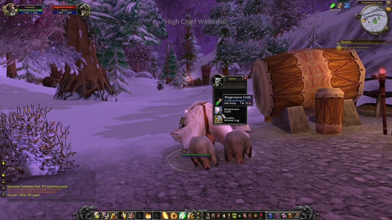 WoW quest #3150 High Chief Winterfall - YouTube