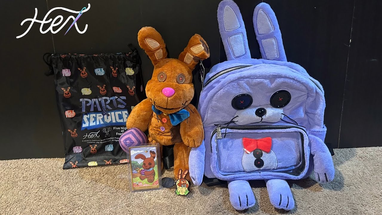 FNaF HEX Chocolate Bonnie Plush And Bonnie Backpack Review! - YouTube