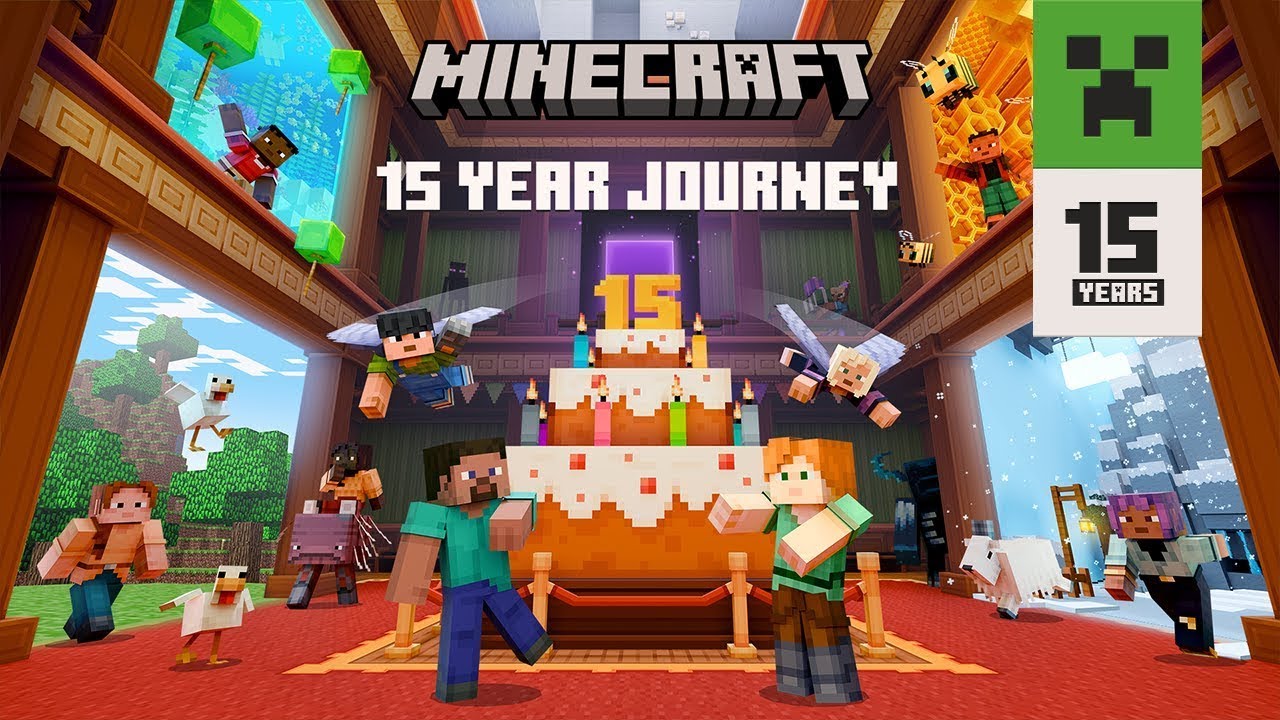 Every Dimension Of Minecraft 15th Birthday Map - YouTube