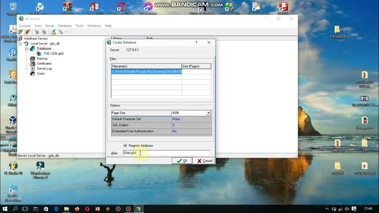 Créer une Base de données Interbase.IBconsole avec Table SQL Interactive - YouTube
