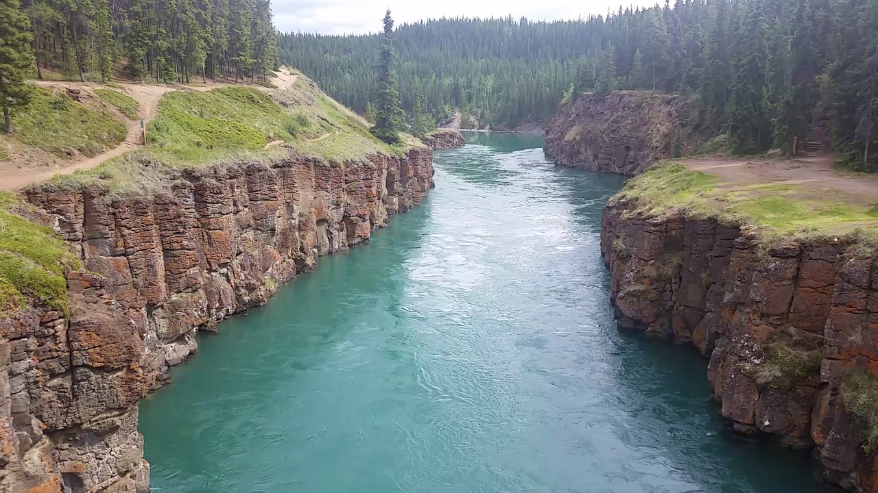 Incredible View of Yukon River from the Miles Canyon Suspension Bridge ...