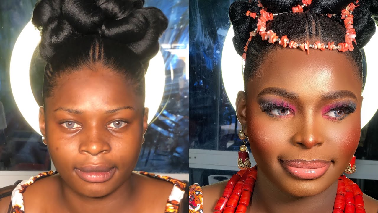IGBO BRIDAL MAKEUP TRANSFORMATION ON MY BEAUTIFUL BRIDE. A must watch ...