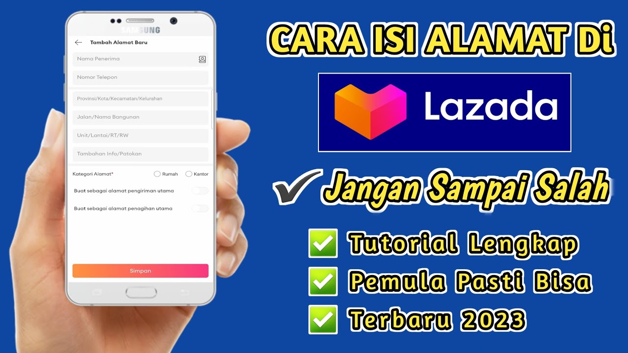 Cara mengisi alamat di LAZADA terbaru ( cara menambahkan alamat di ...