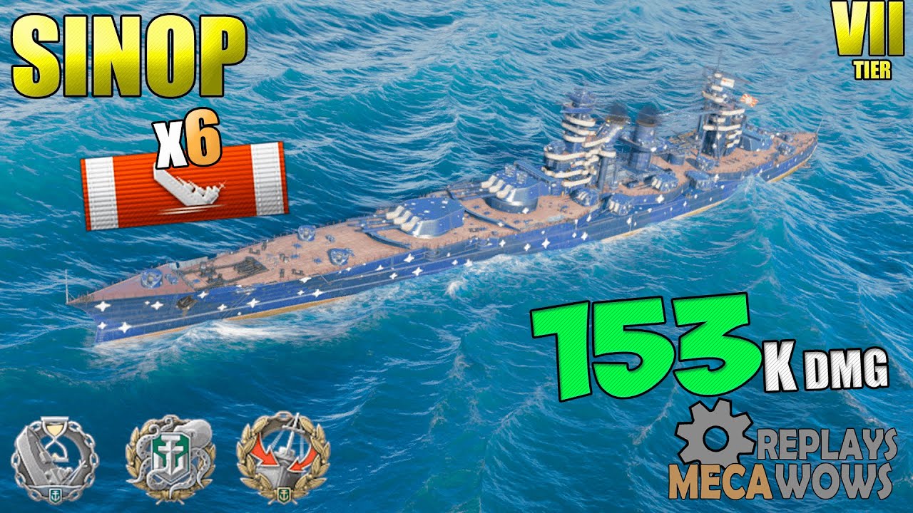 BattleShip Sinop 6 Kills & 153K Damage | World of Warships - YouTube