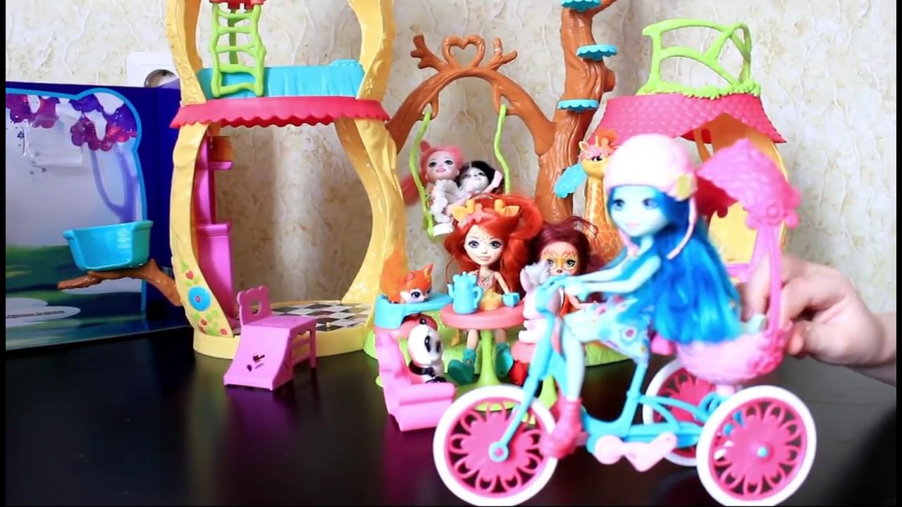Играем в домик Энчантималс и фургон с мороженным - YouTube