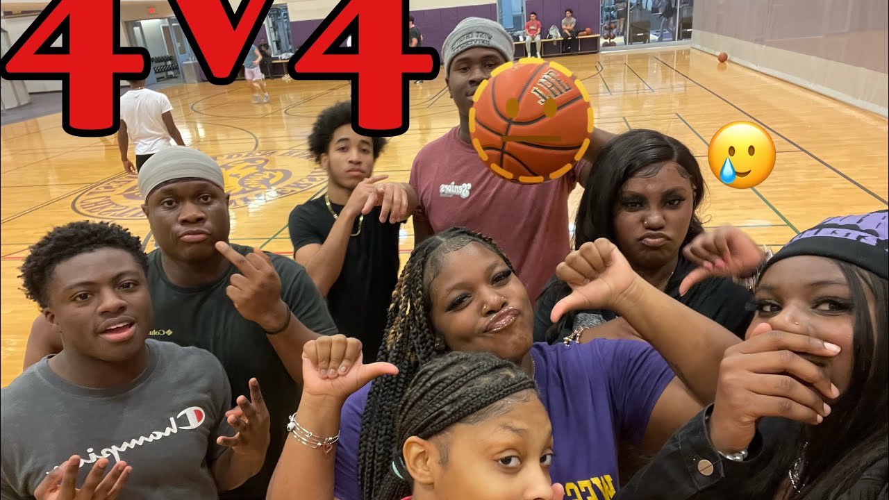 4v4 BOYS VS GIRLS BASKETBALL GAME!! - YouTube