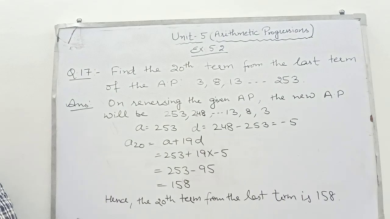 Class 10 Maths Ex 5 2 Q 17 Youtube