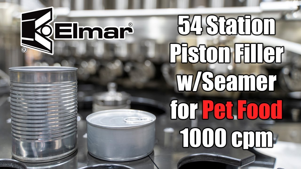 Elmar 54 Station Piston Filler w/Seamer for Pet Food 1000cpm - YouTube