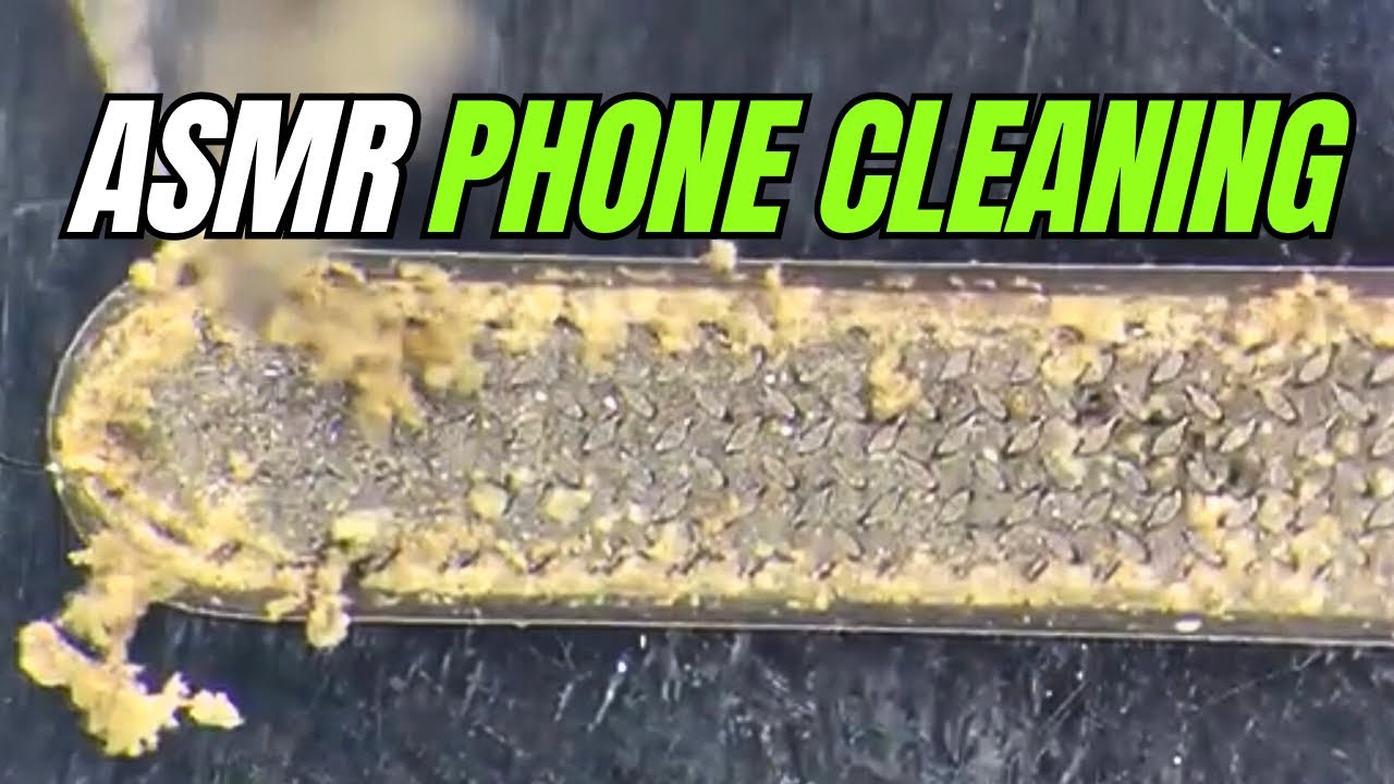 SATISFYING PHONE CLEANING. CLEANING PHONES UNDER THE MICROSCOPE. - YouTube