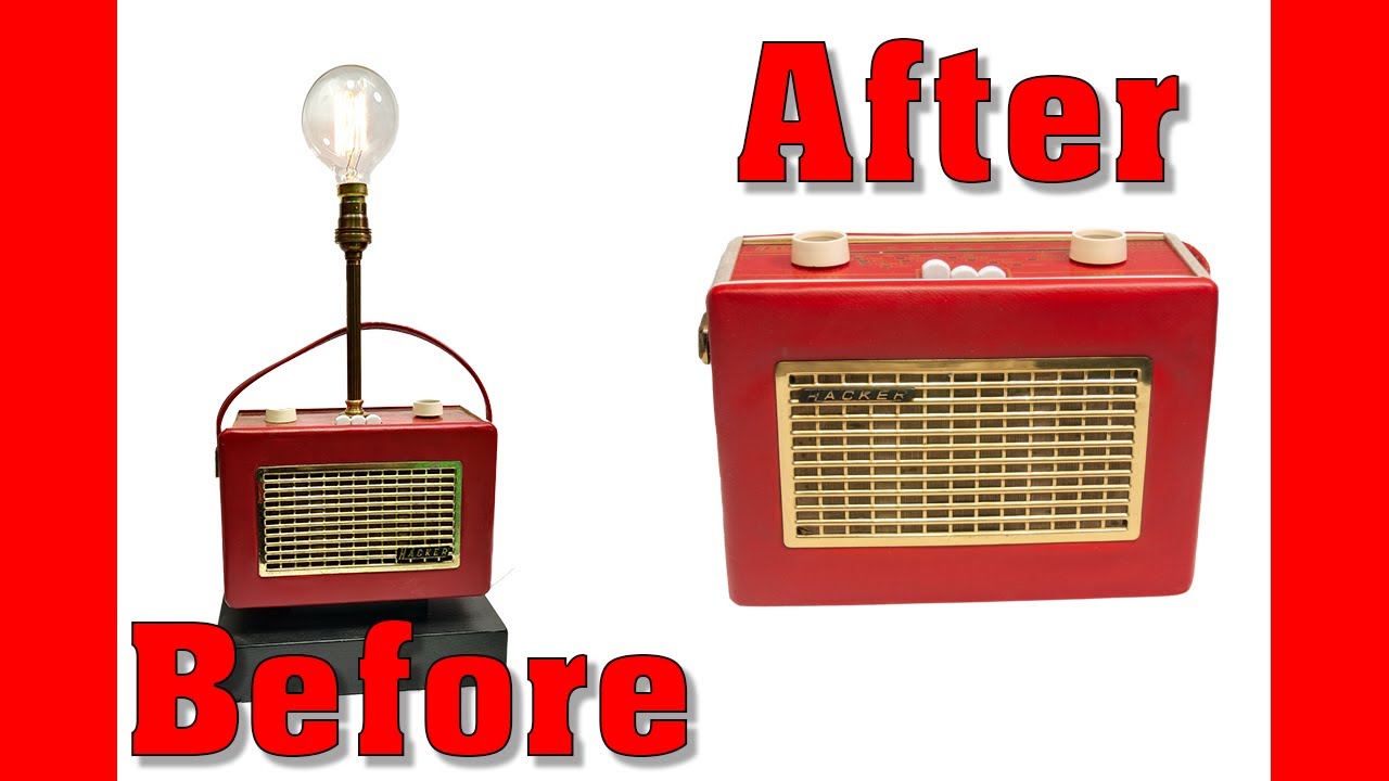 Upcycle To Sell - Lamp to Vintage Hacker Radio RP17 Mini-Herald - YouTube