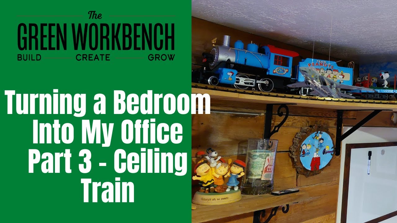 Turning a Bedroom Into My Office Part 3 Ceiling Train - YouTube