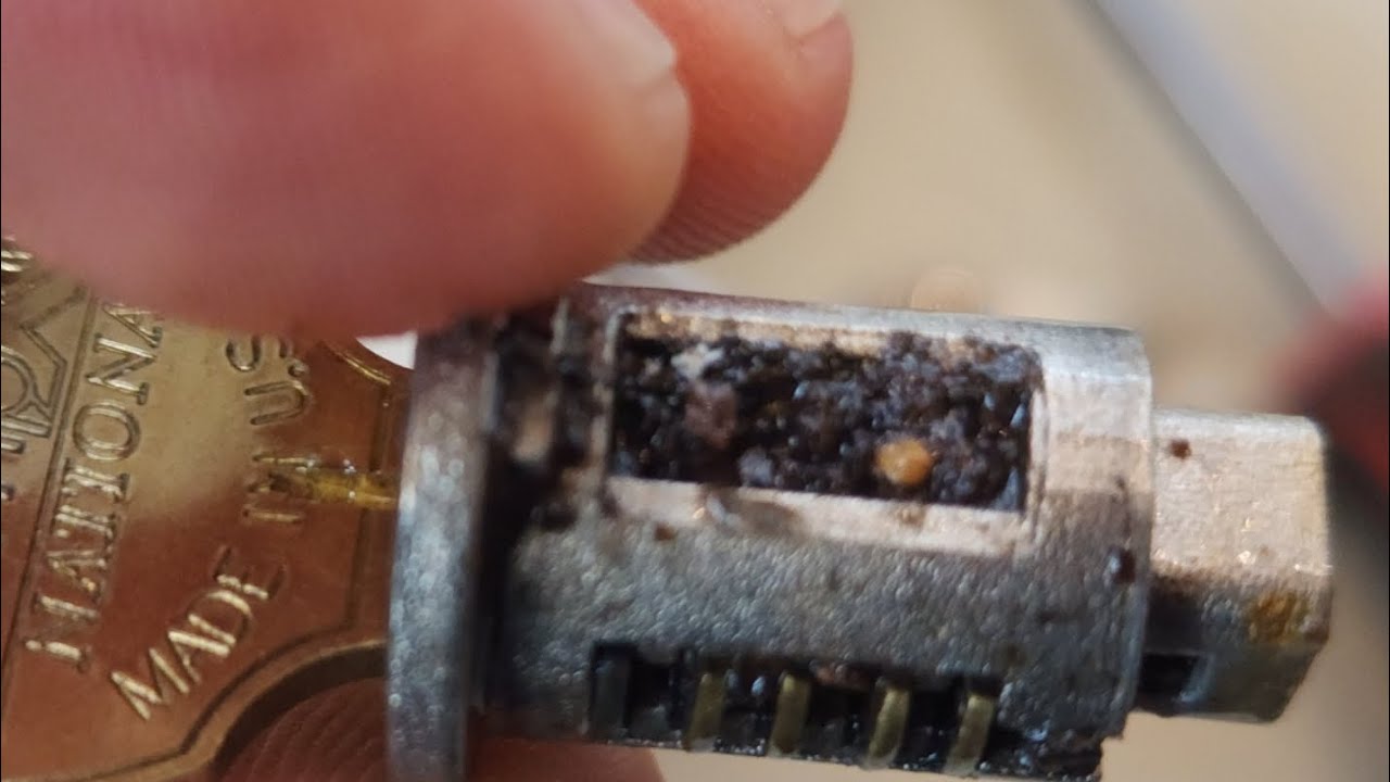 Flagpole cam lock repair, full of ice debris, wafer sticking locksmith ...