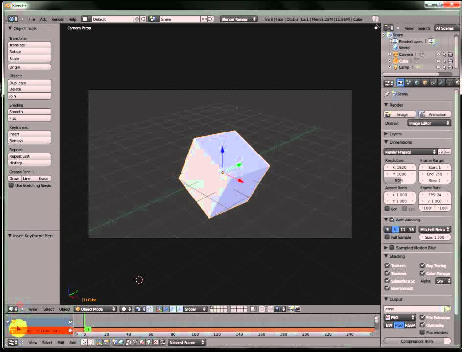 Blender 3d Modeling Tutorial ( 2 ) Your First Animation - YouTube