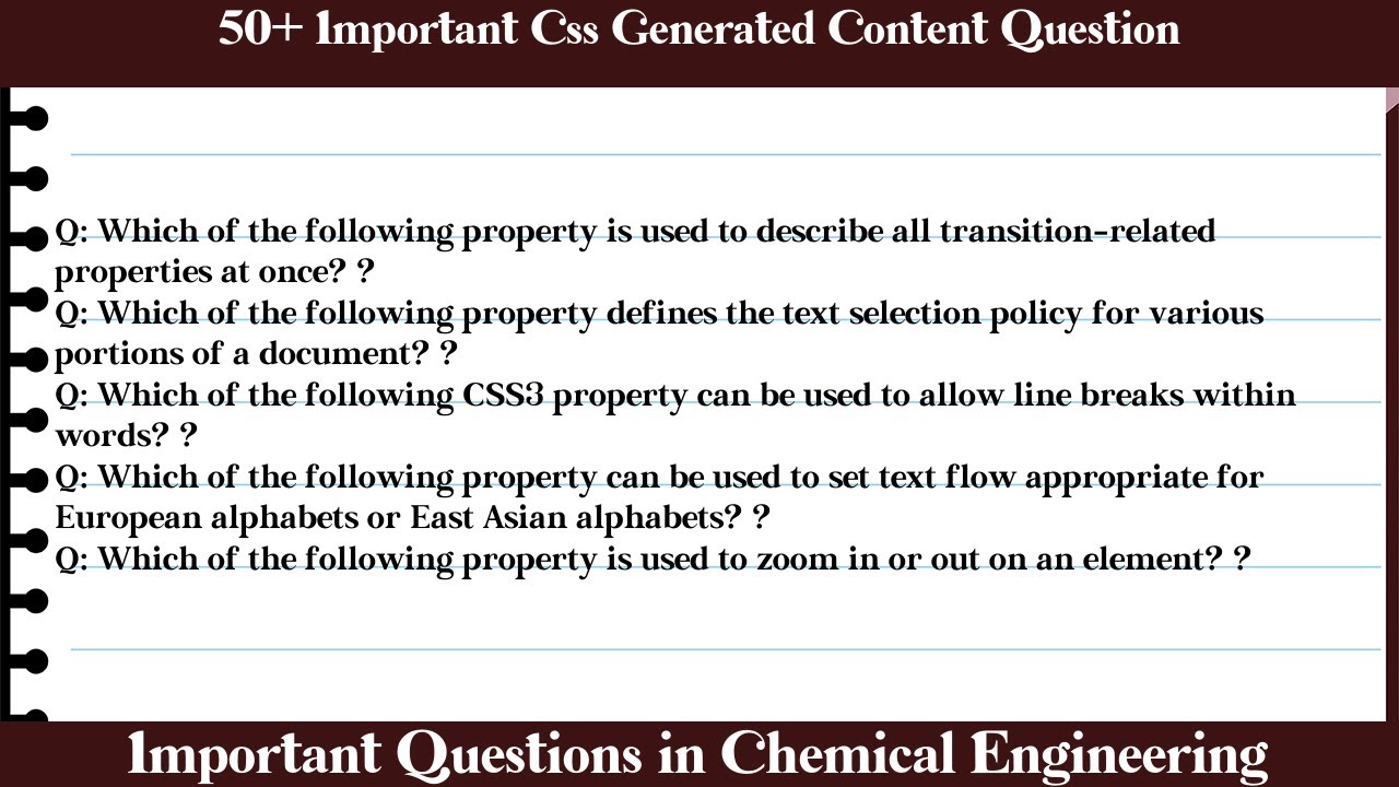 MCQ Questions Css Generated Content with Answers - YouTube