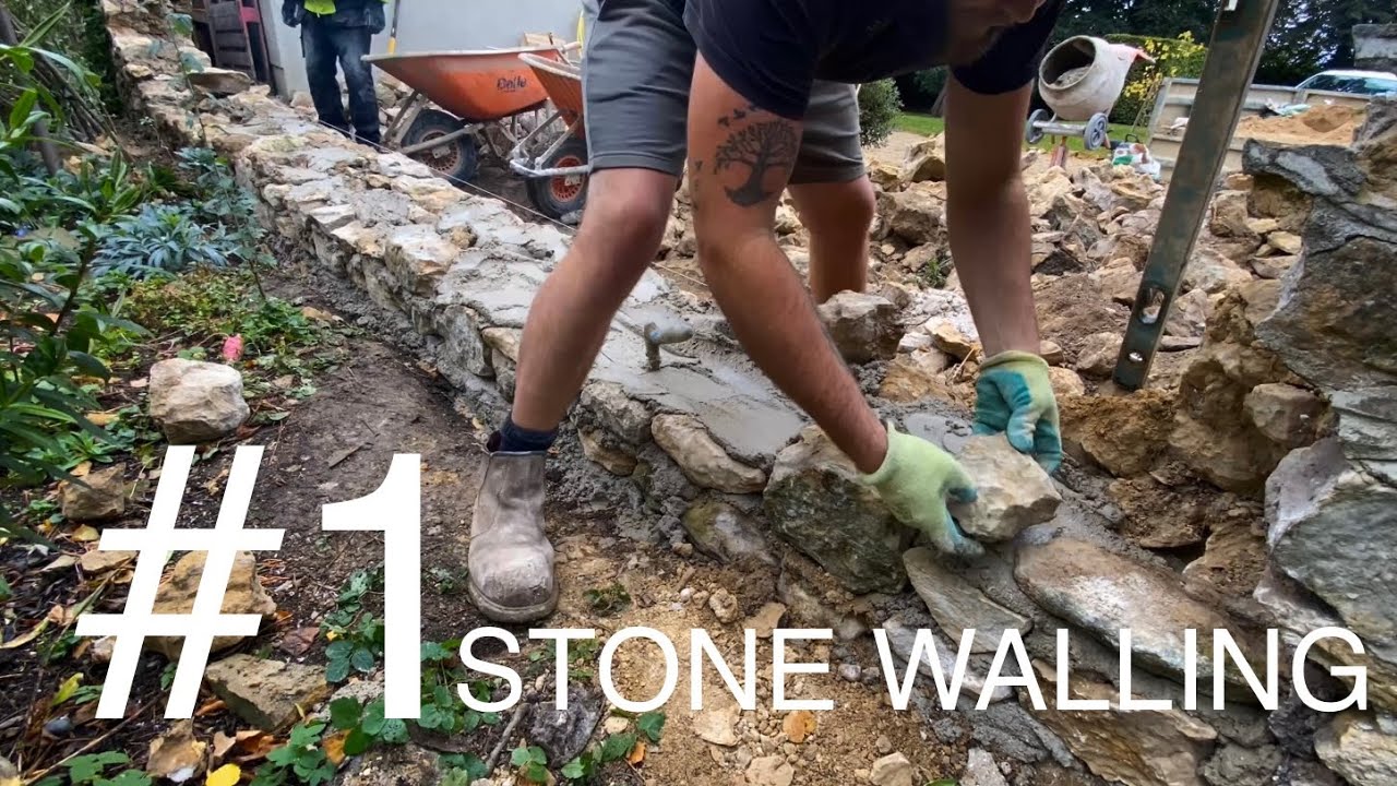 Building A Stone Wall Using Rough Stone #1 - YouTube