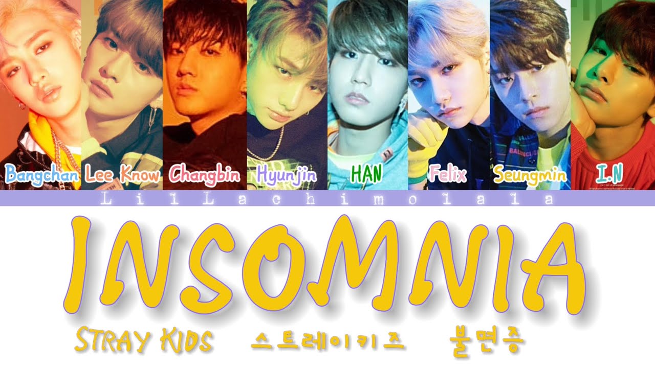 Stray Kids “Insomnia” (OT8) Colour Coded Lyrics (Romanized) - YouTube