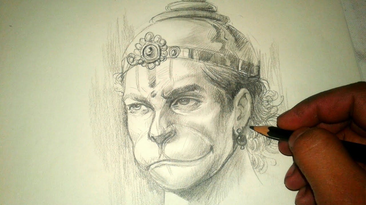 Draw Hindu God Hnuman Face - YouTube