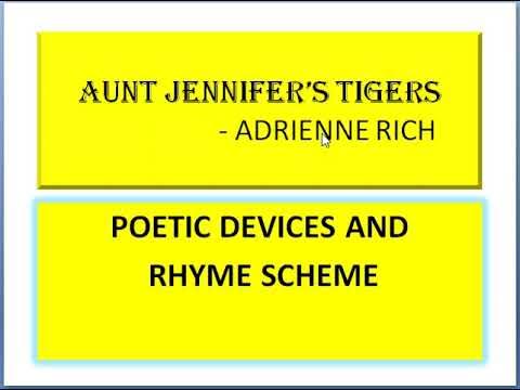 Aunt Jennifer's Tigers - Poetic Devices Figures of speech and Rhyme ...