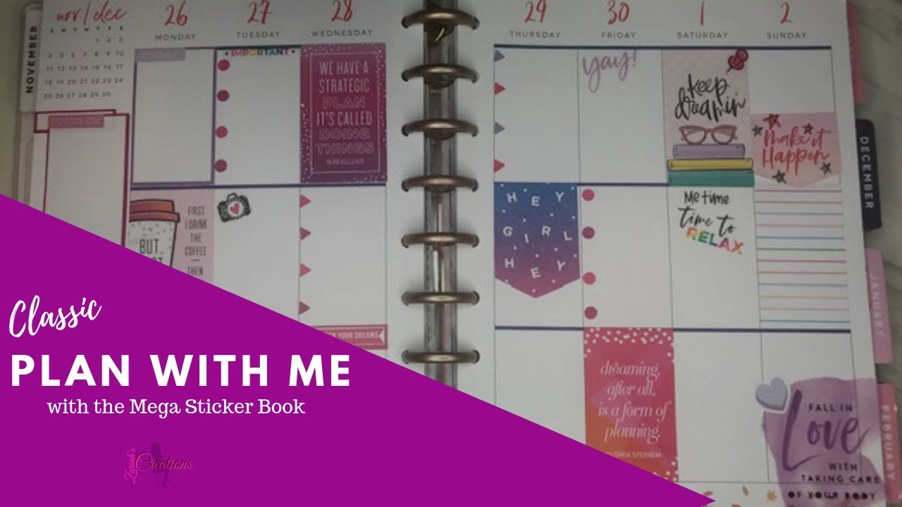 Happy Planner | Plan with Me| Mega Sticker Book - YouTube