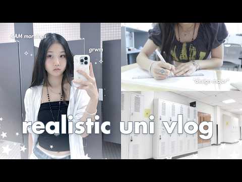 *realistic* SCHOOL VLOG ✎ᝰ 4AM, uni student, design major, grwm