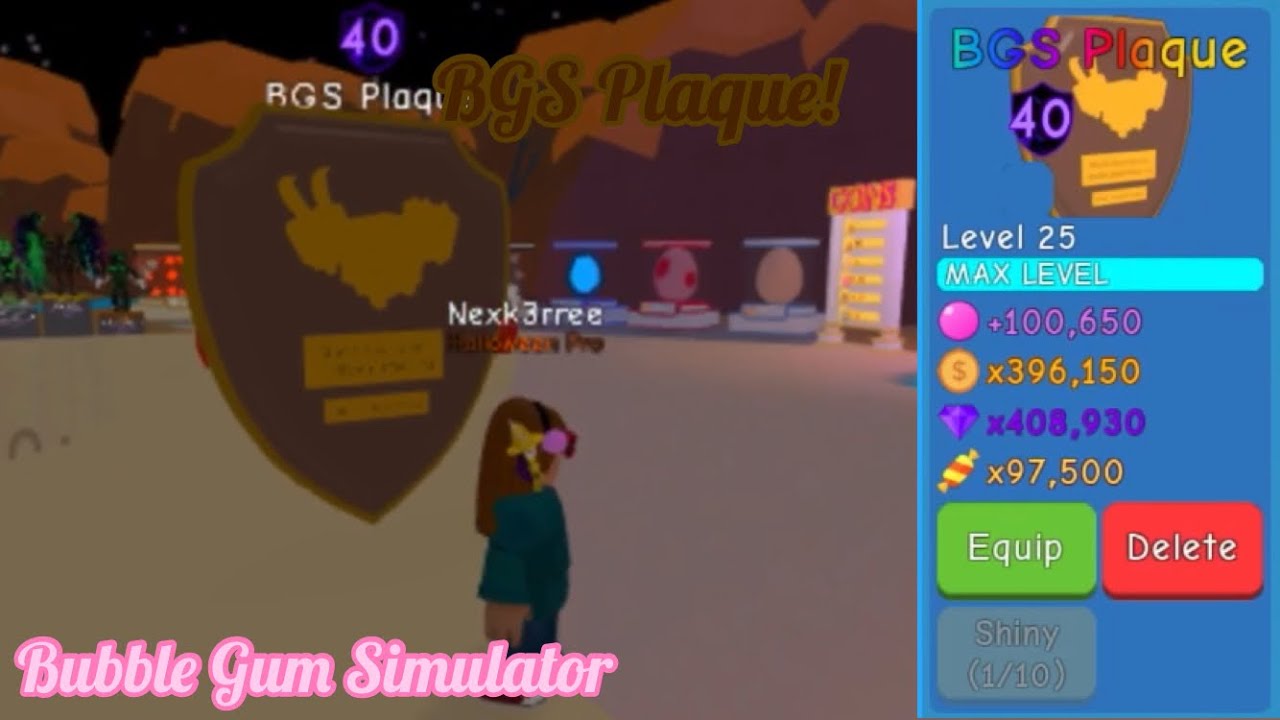 Showcasing BGS Plaque! | Roblox: Bubble Gum Simulator - YouTube