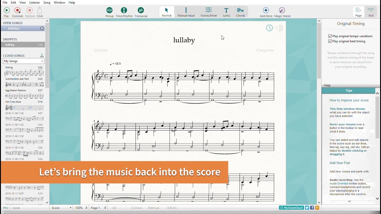 Original Timing in MIDI Playback - ScoreCloud - YouTube