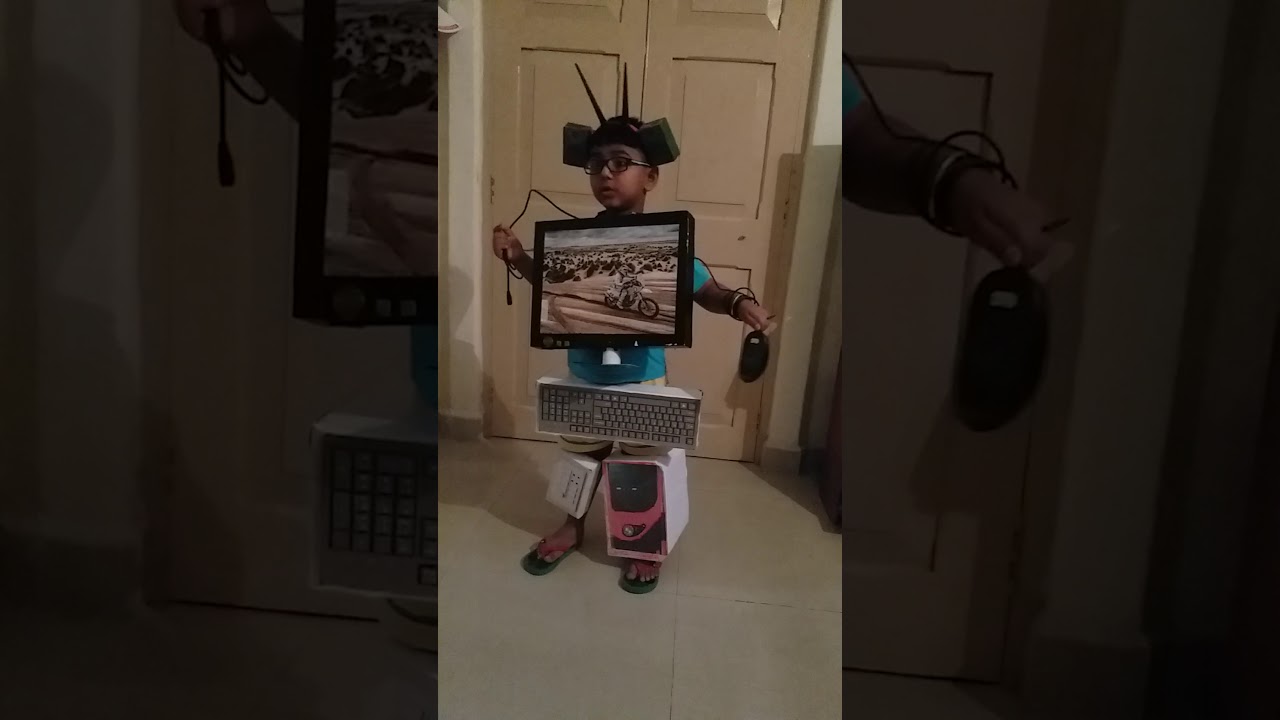 I m a computer..fancy dress..rehersal at home - YouTube