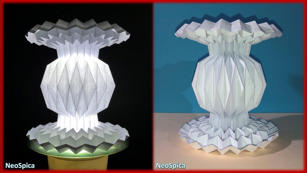 Origami column Miura fold and half octagon accordion - YouTube