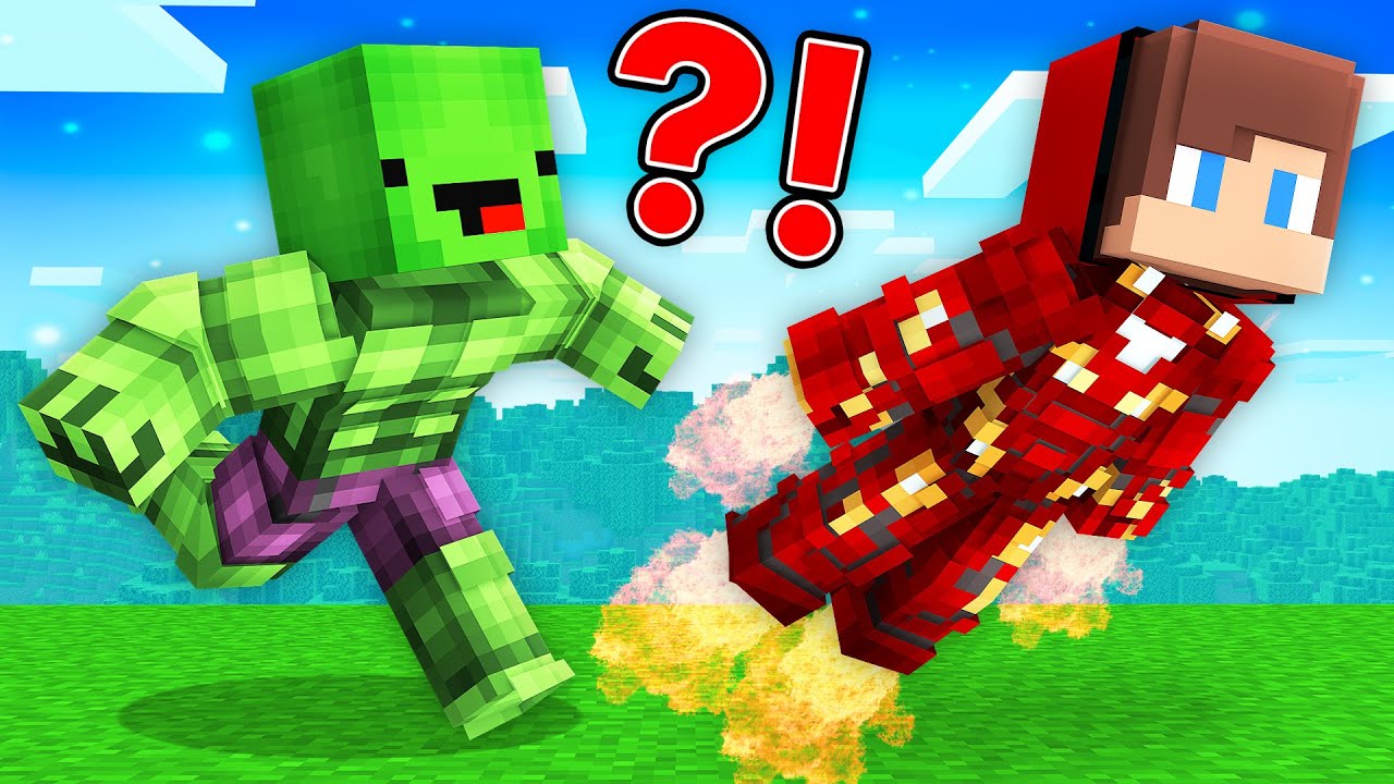 IRON MAN Speedrunner vs HULK Hunter : JJ vs Mikey in Minecraft Maizen ...