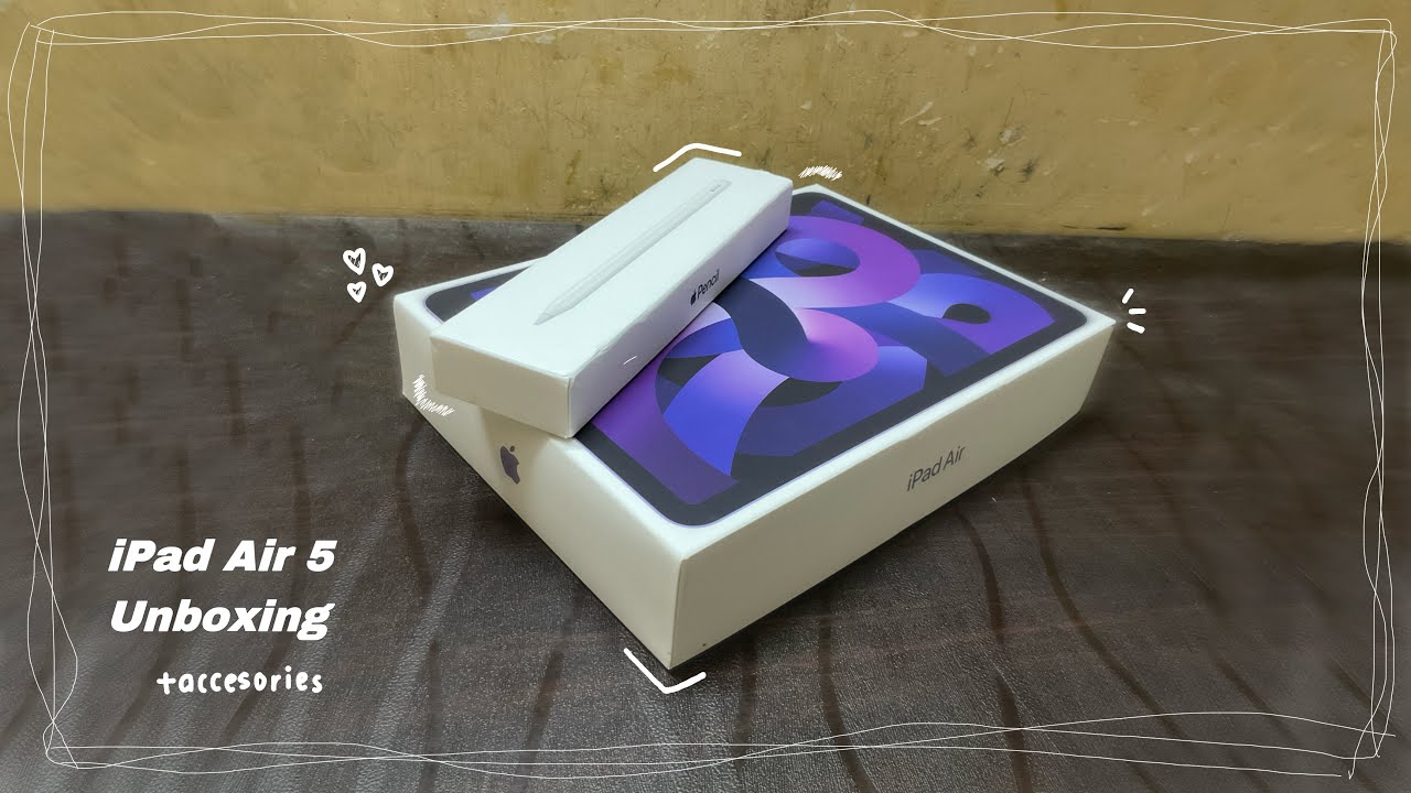 Unboxing iPad Air 5 Purple [64 GB] 📦 & Apple Pencil + accessories 🍎 - YouTube