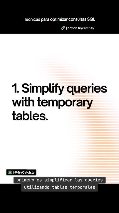 Tecnicas para optimizar consultas SQL - YouTube
