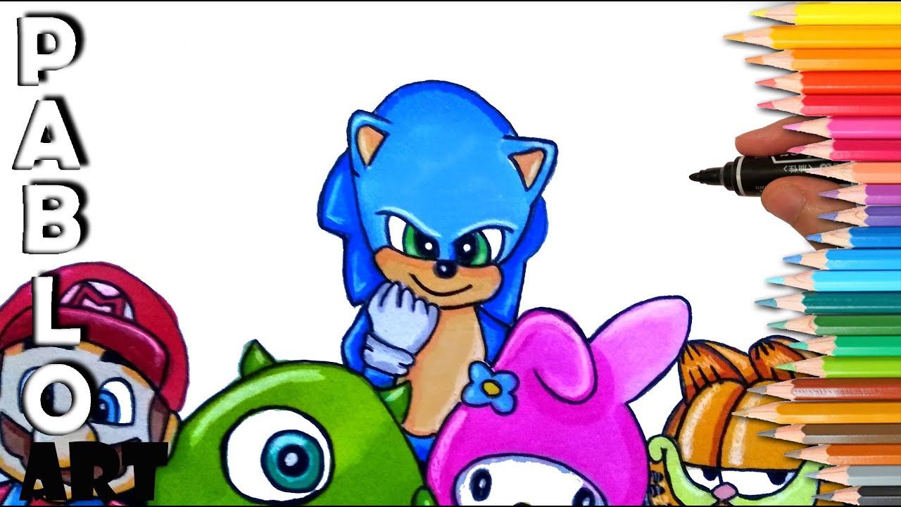 How to color Sonic the Hedgehog 2 | Learn to Draw step by step - YouTube