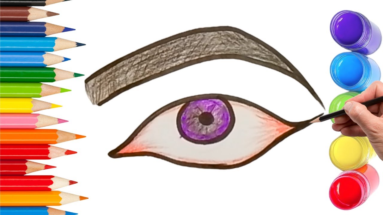 How To Draw cute EYE Drawing, Painting & Coloring For Kids and Toddlers ...